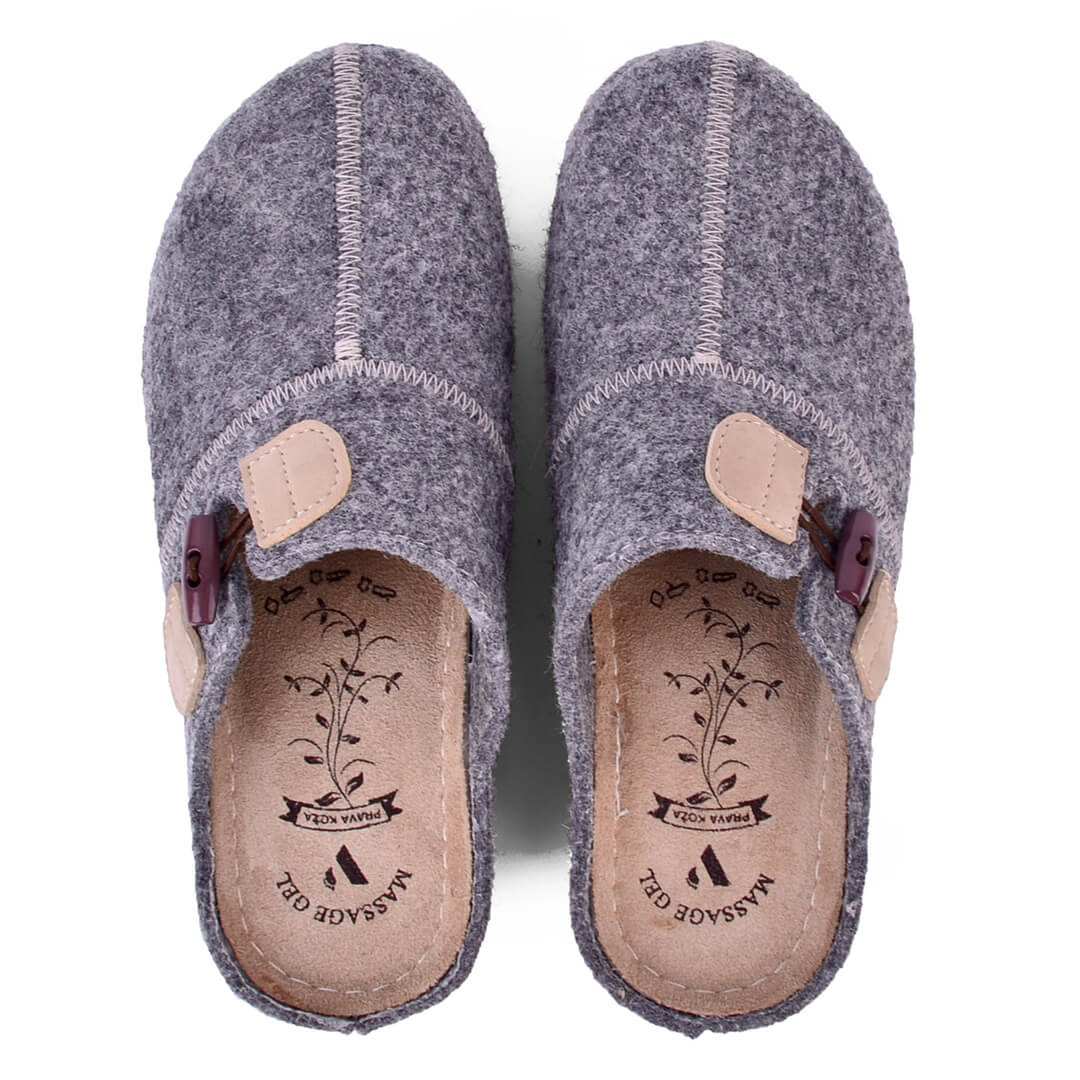 My way shoes Γκρι ανατομική γυναικεία παντόφλα σπιτιού - GLAMI.gr