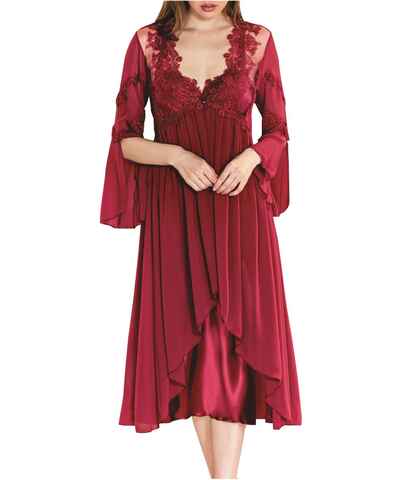 Καλοκαιρινά γυναικεία νυχτικά μπορντό, με λαιμόκοψη v - GLAMI.gr