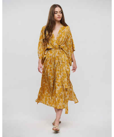 Μουσταρδί γυναικεία μαγιό με λαιμόκοψη v - GLAMI.gr