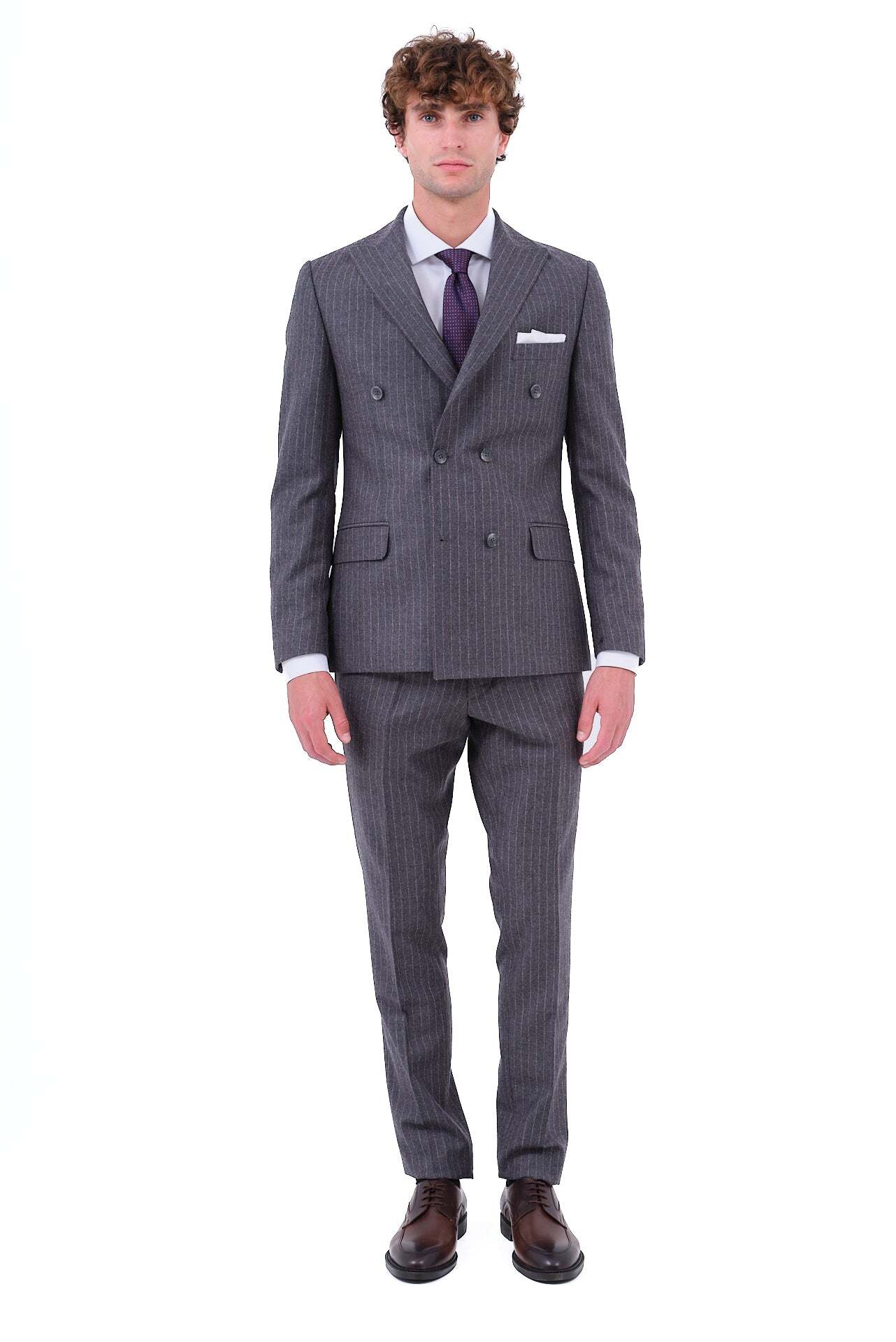 ΑΝΔΡΙΚΟ ΣΤΑΥΡΩΤΟ PINSTRIPE ΚΟΣΤΟΥΜΙ PORTOBELLO'S ΣΕ ΓΚΡΙ ΧΡΩΜΑ ΜΕ ...