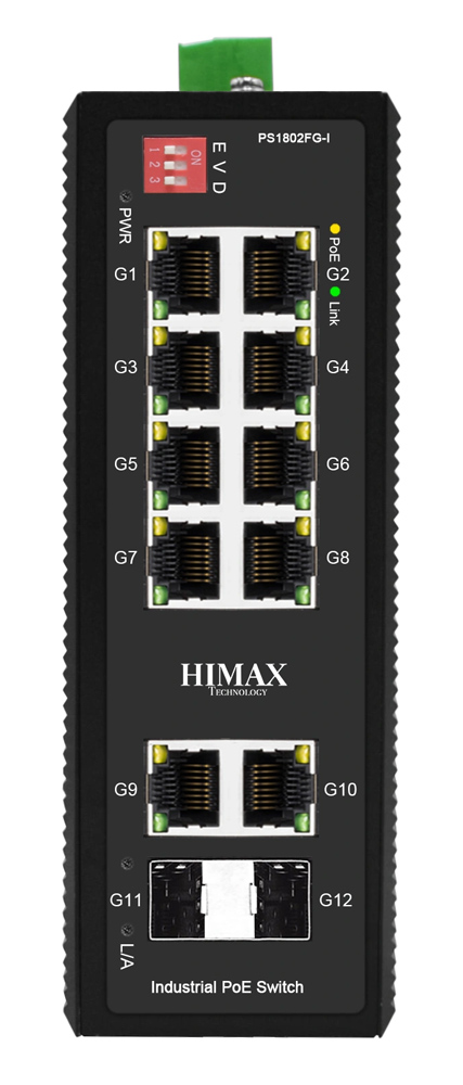 UMIDIGI HIMAX industrial PoE switch PS1802FG-I, 8x GE PoE/2x GE/2x GF ...