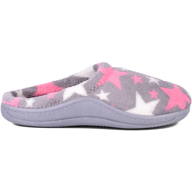 My way shoes Γκρι παντόφλα σπιτιού με σχέδια αστέρια - GLAMI.gr