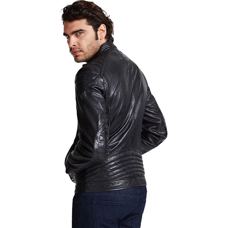 GUESS GLAM ROCK BIKER ΔΕΡΜΑΤΙΝΟ ΜΠΟΥΦΑΝ ΑΝΔΡΙΚΟ M01L55L0MM0-JBLK - GLAMI.gr