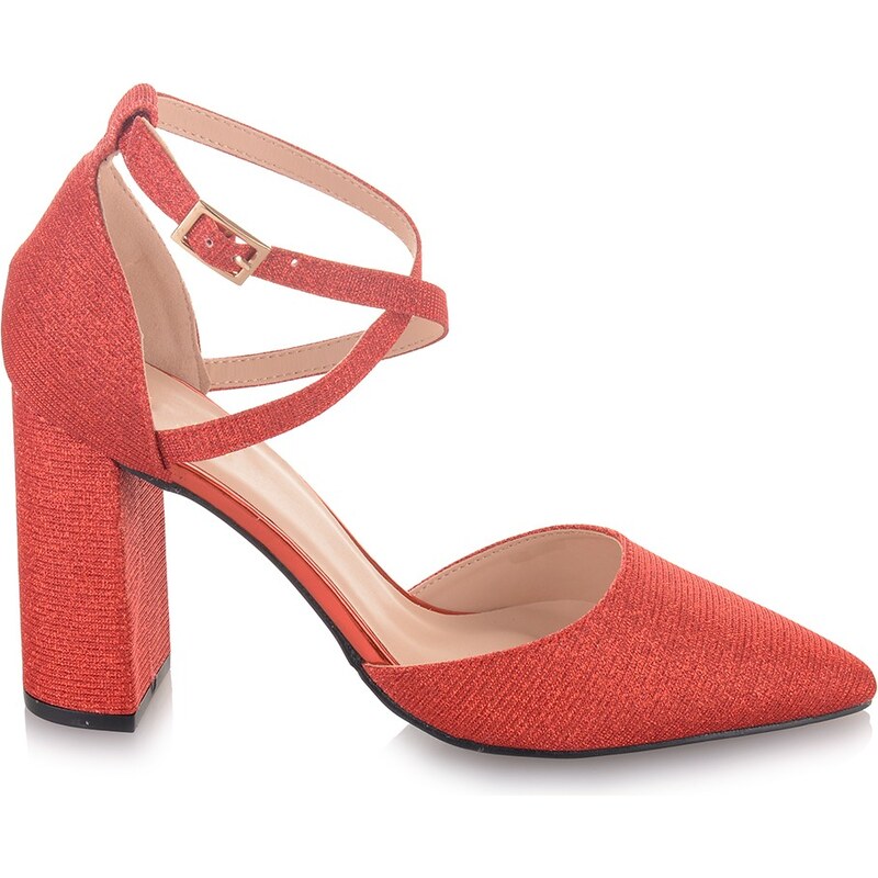 Modati Γυναικείες κόκκινες γόβες με χιαστί λουράκια ΚΩΔ: X8066-RED ...