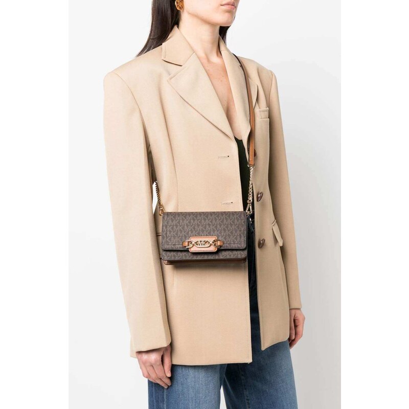 MICHAEL KORS Τσαντακι Heather Sm Phn Chn Xbody 32F2G7HC1B 252 brn/acorn ...