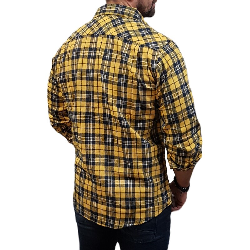 Emerson - 222.EM60.80 - EM03 Yellow/Navy - Πουκάμισο Καρό - GLAMI.gr