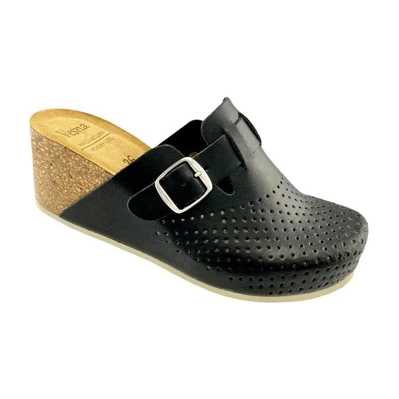 Vesna Ανατομικά δερμάτινα μαύρα σαμπό - GLAMI.gr