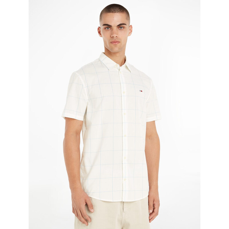 TOMMY HILFIGER ΑΝΔΡΙΚΟ ΠΟΥΚΑΜΙΣΟ ΛΕΥΚΟ ΚΑΡΟ ANCIENT WHITE CHECK ...