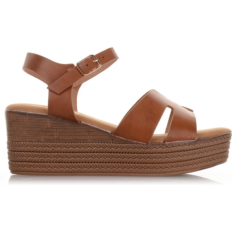 Modati Γυναικείες πλατφόρμες σε camel χρώμα με χιαστί φάσα ΚΩΔ: 7030 ...