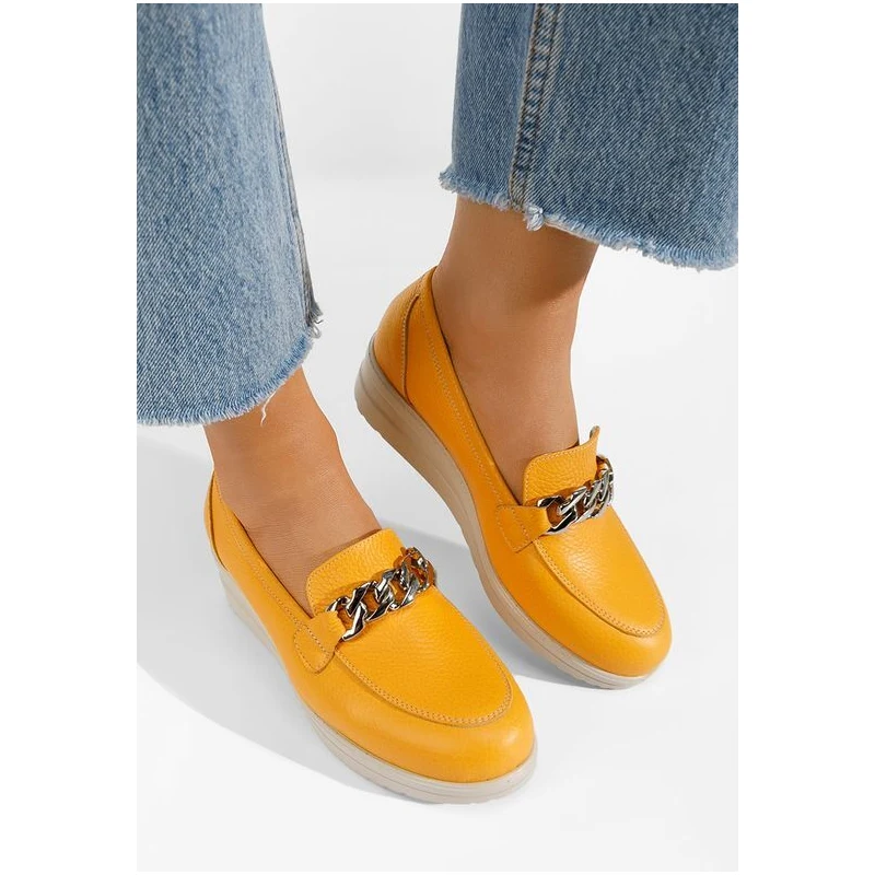 Zapatos Μοκασίνια γυναικεια δερματινα Siara Κιντρινο - GLAMI.gr