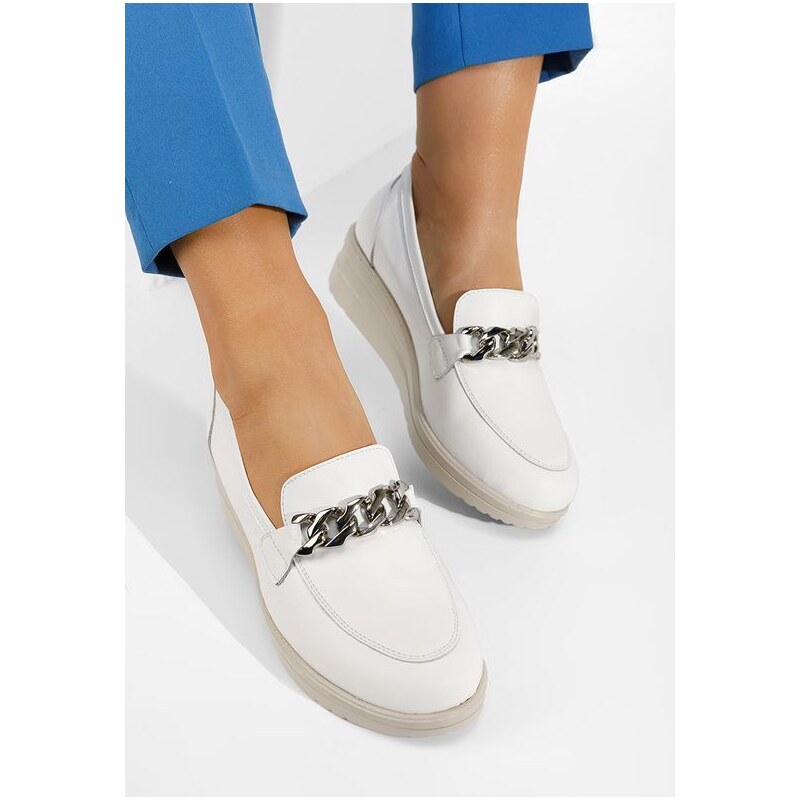 Zapatos Μοκασίνια γυναικεια δερματινα Siara λευκά - GLAMI.gr