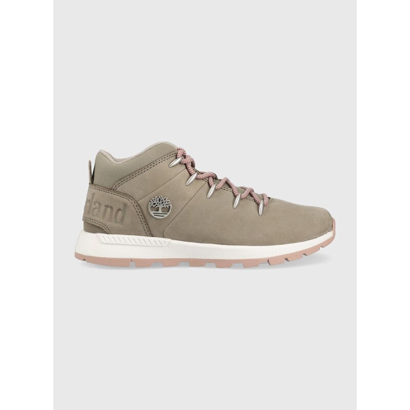 Δερμάτινες μπότες Timberland Sprint Trekker Mid γυναικείες, χρώμα: γκρι ...