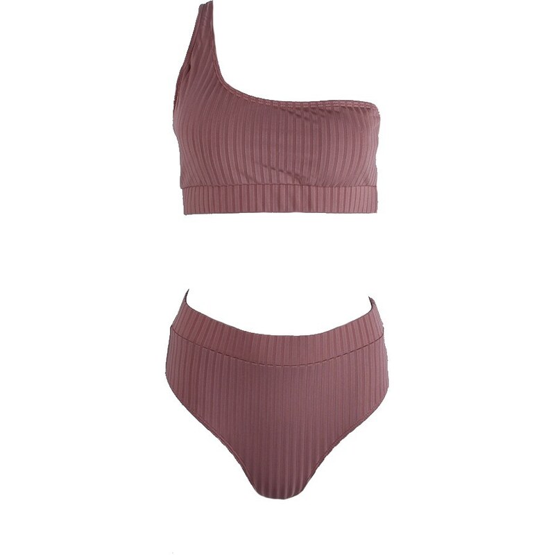 Modati Γυναικείο σετ μαγιό ψηλόμεσο σε καφέ χρώμα ΚΩΔ: CP20287P-BROWN ...