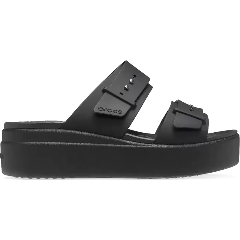 Crocs Brooklyn Buckle Low Wedge Black Γυναικείες Ανατομικές Πλατφόρμες ...
