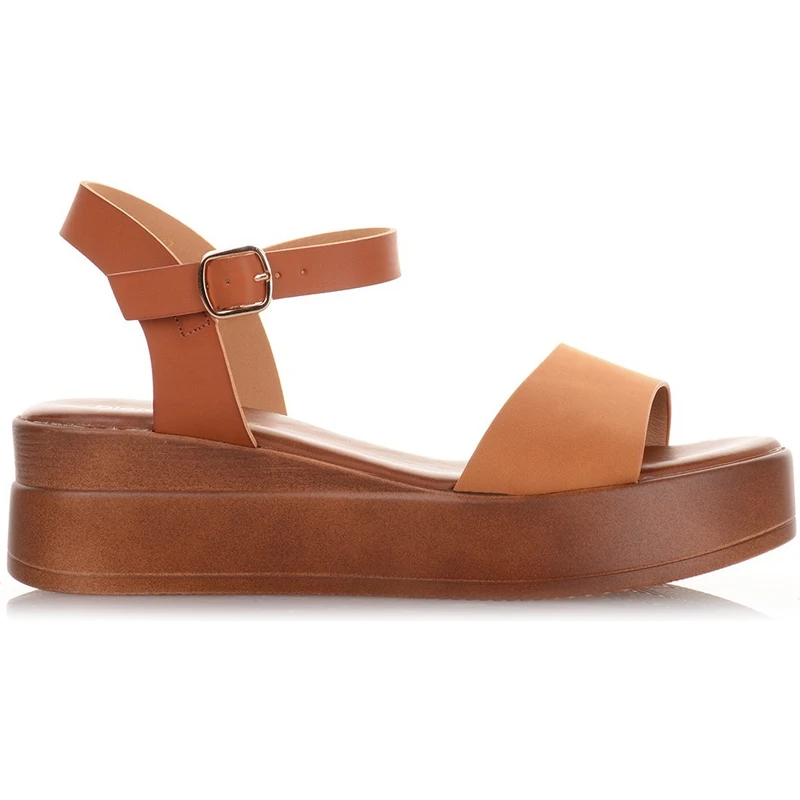 Modati Γυναικείες πλατφόρμες με καφέ χρώμα φάσα ΚΩΔ: Z-43-CAMEL - GLAMI.gr