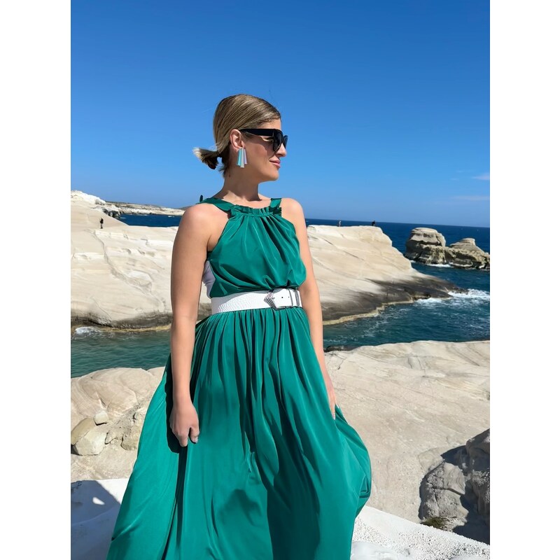 Christina Christi Φαρδιά Λευκή Δερμάτινη Ζώνη - White Sand - GLAMI.gr