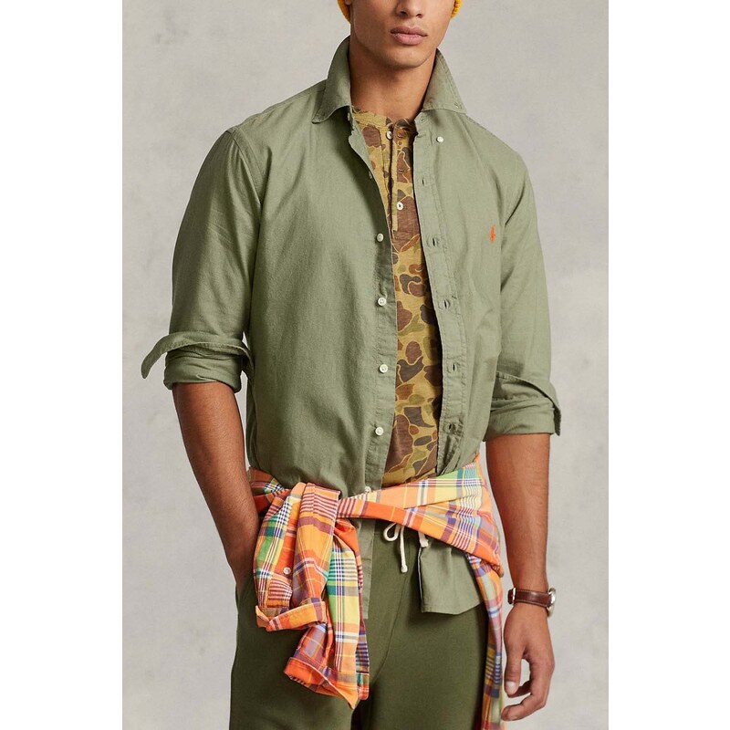 POLO RALPH LAUREN Πουκαμισο Cubdppcs-Long Sleeve-Sport Shirt 710805564034 300 green - GLAMI.gr