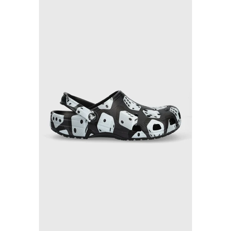 Παντόφλες Crocs Classic Dice Clog χρώμα: μαύρο, 208762 - GLAMI.gr