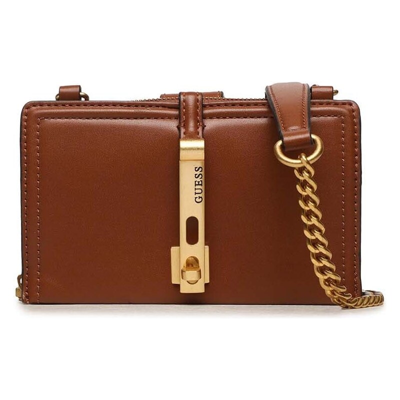 GUESS Τσαντακι James Mini Girlfriend Xbody HWVA8773730 cog cognac ...