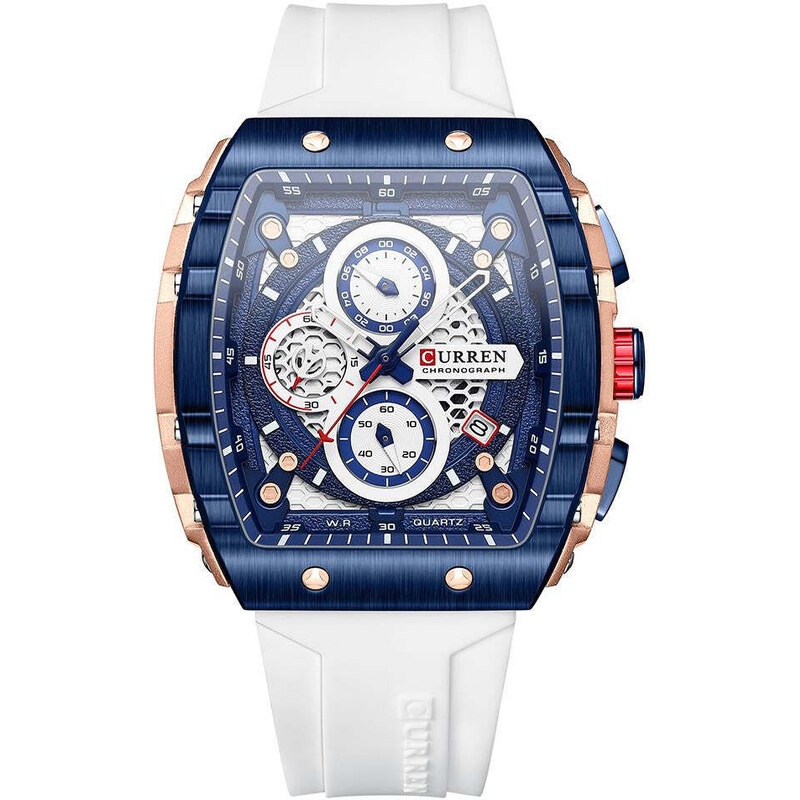 Curren RD-190 White Ρολόι με Μπλε Καντράν και Λευκό Λουράκι - GLAMI.gr