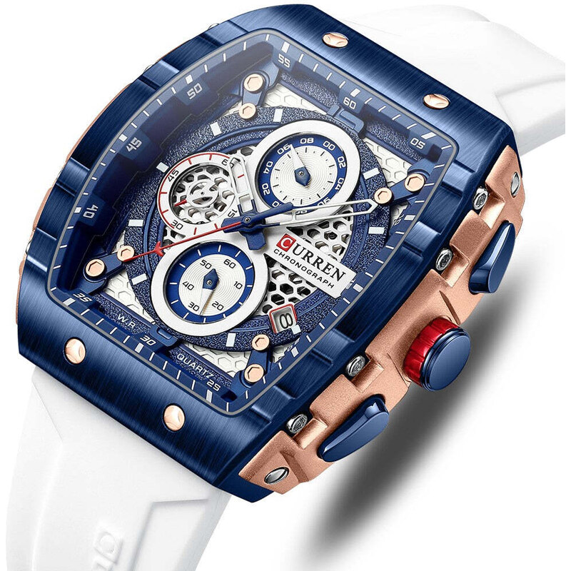 Curren RD-190 White Ρολόι με Μπλε Καντράν και Λευκό Λουράκι - GLAMI.gr