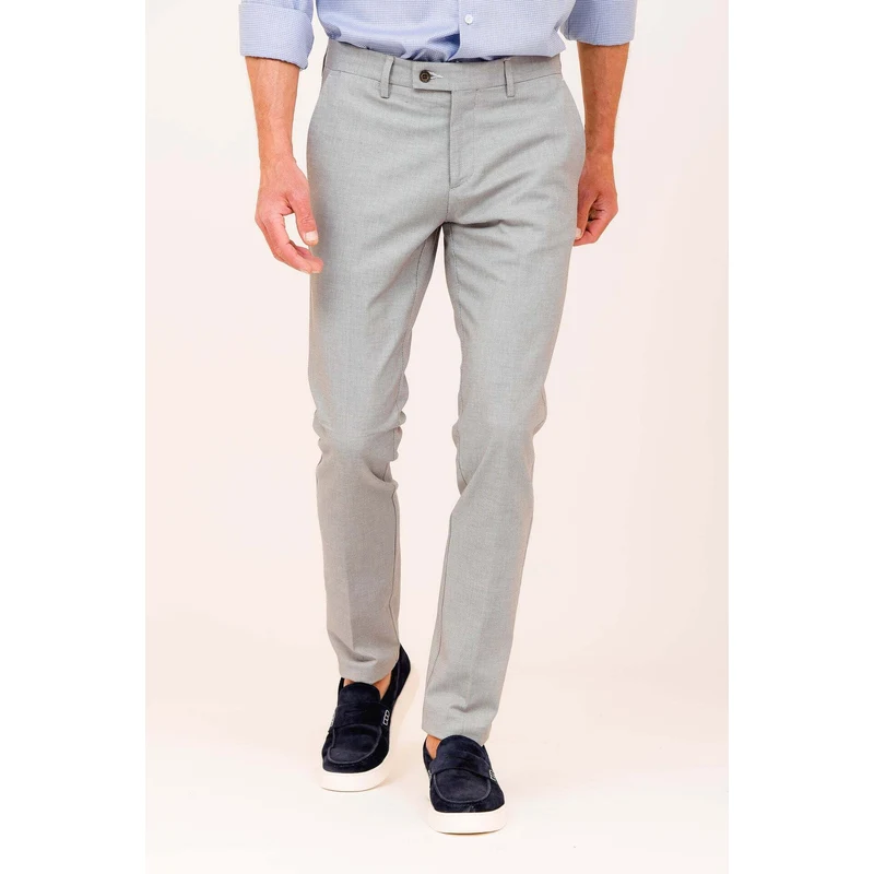 ΑΝΔΡΙΚΟ ΠΑΝΤΕΛΟΝΙ CHINOS PORTOBELLO'S ΣΕ LIGHT ΓΚΡΙ ΑΠΟΧΡΩΣΗ ΚΑΙ SLIM ...