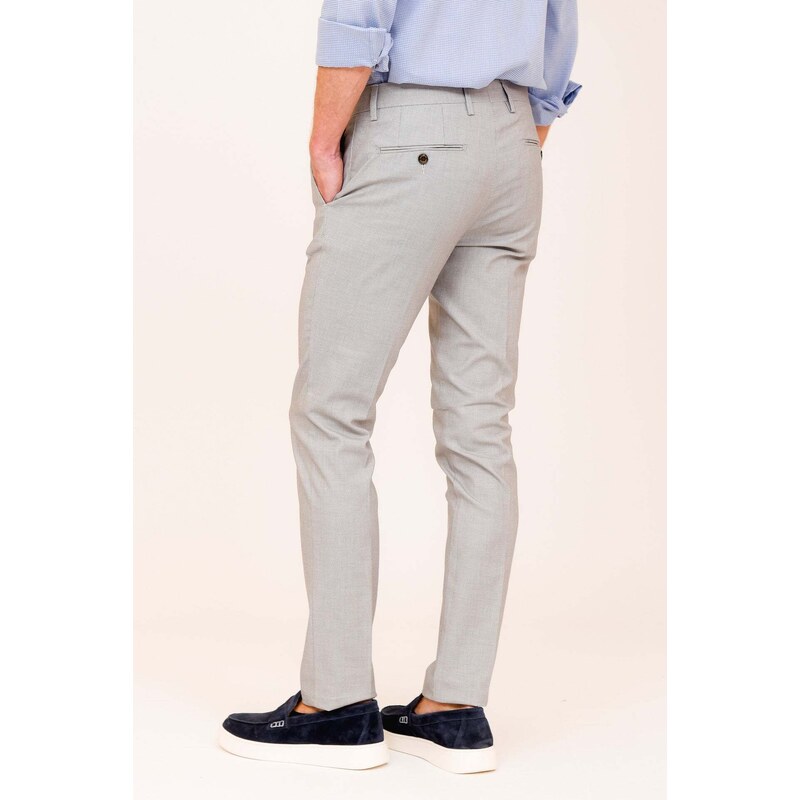 ΑΝΔΡΙΚΟ ΠΑΝΤΕΛΟΝΙ CHINOS PORTOBELLO'S ΣΕ LIGHT ΓΚΡΙ ΑΠΟΧΡΩΣΗ ΚΑΙ SLIM ...