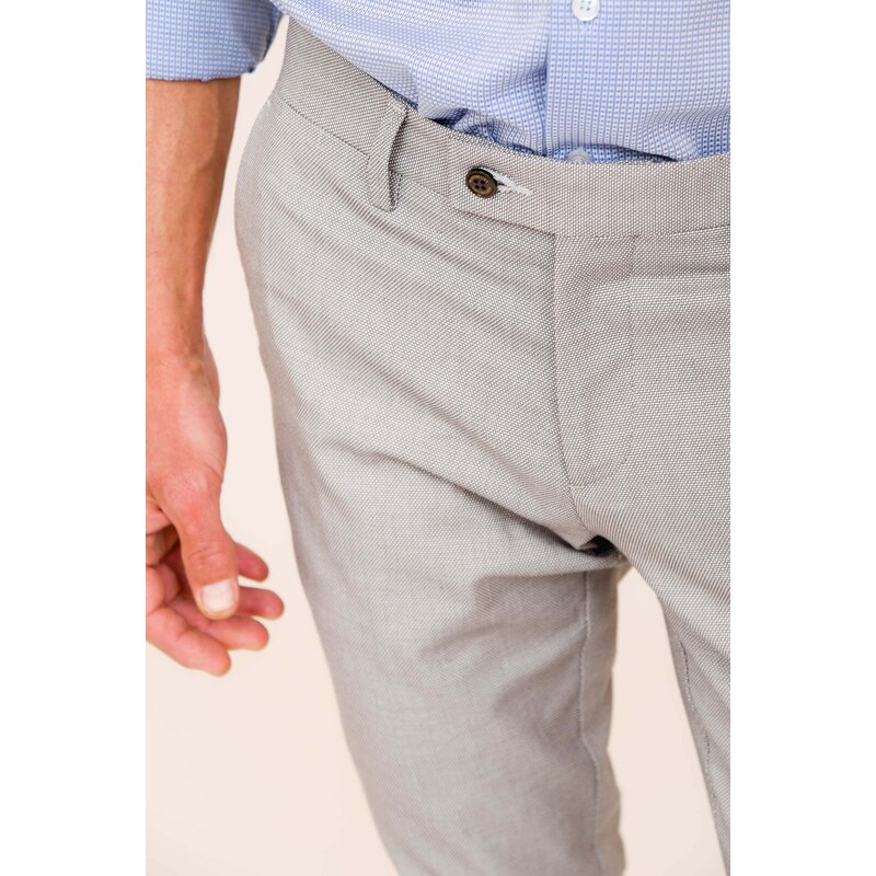 ΑΝΔΡΙΚΟ ΠΑΝΤΕΛΟΝΙ CHINOS PORTOBELLO'S ΣΕ LIGHT ΓΚΡΙ ΑΠΟΧΡΩΣΗ ΚΑΙ SLIM ...