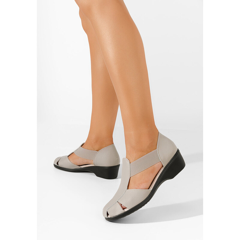 Zapatos γυναικεια πεδιλα με χαμηλο τακουνι Melona V3 γκρι - GLAMI.gr