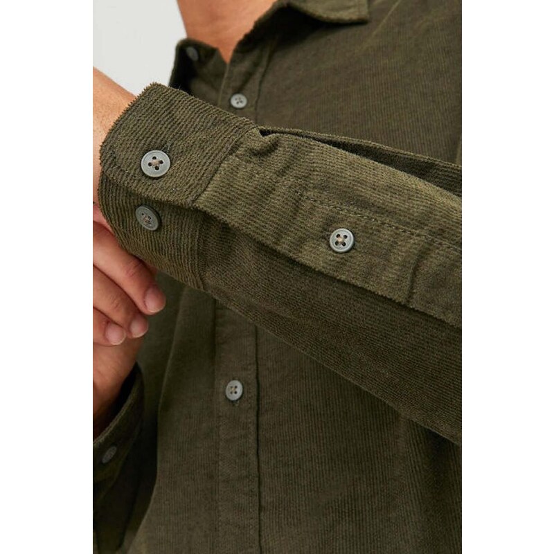 JACK & JONES Πουκαμισο Jjplain Corduroy Shirt Ls Aw23 12236937 19-0414 ...