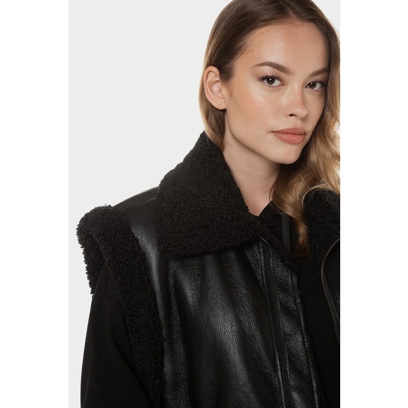 Faux Shearling Αμάνικο Μπουφάν TOM TAILOR - GLAMI.gr