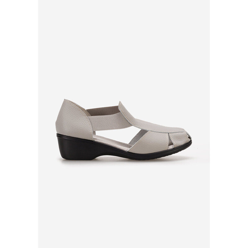 Zapatos γυναικεια πεδιλα με χαμηλο τακουνι Melona V3 γκρι - GLAMI.gr