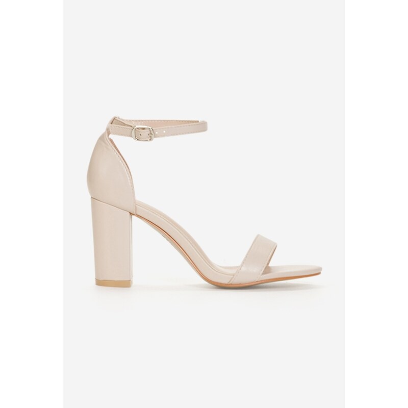 Zapatos Πέδιλα με χοντρο τακουνι μπεζ Lorelia - GLAMI.gr