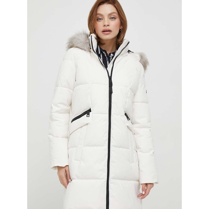 Μπουφάν Dkny χρώμα: μπεζ - GLAMI.gr