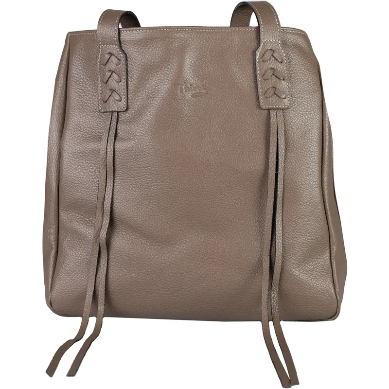 Thiros Τσάντα ώμου Leather 10-2669 DARK ELEPHANT - GLAMI.gr