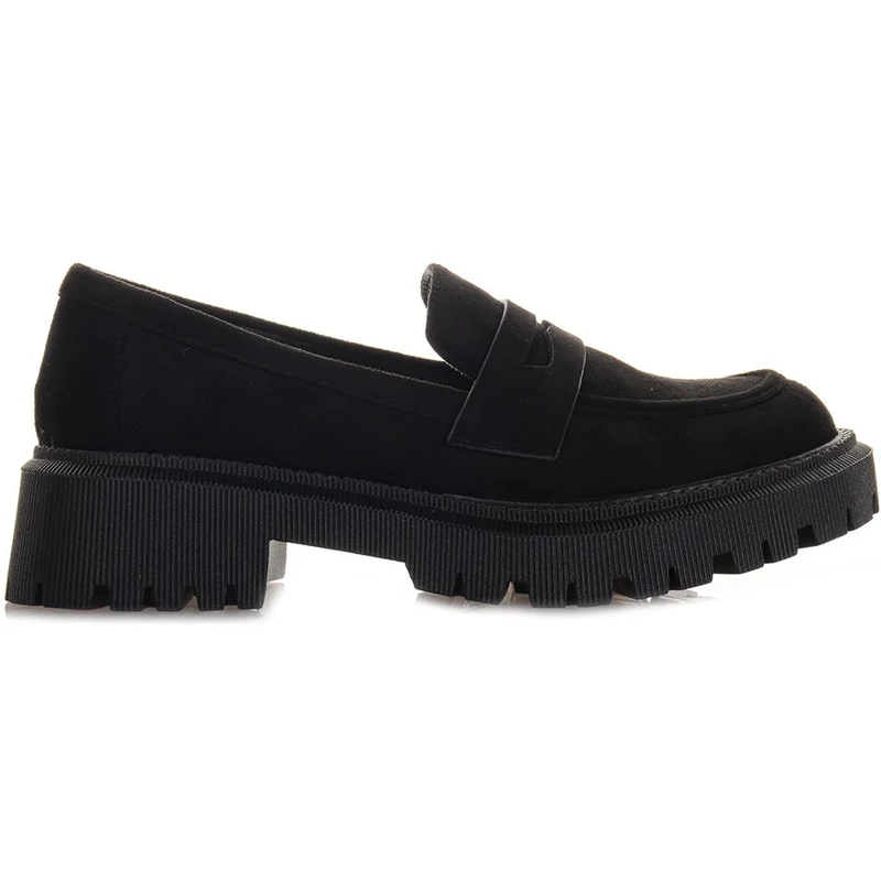 Modati Γυναικεία Chunky Loafers Μαύρα Σουέντ ΚΩΔ: HX-1N-BLACK - GLAMI.gr