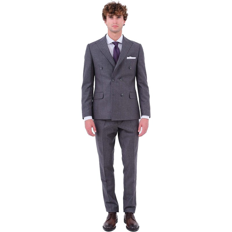 ΑΝΔΡΙΚΟ ΣΤΑΥΡΩΤΟ PINSTRIPE ΚΟΣΤΟΥΜΙ PORTOBELLO'S ΣΕ ΓΚΡΙ ΧΡΩΜΑ ΜΕ ...