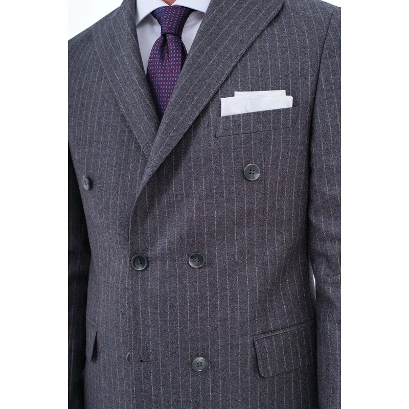 ΑΝΔΡΙΚΟ ΣΤΑΥΡΩΤΟ PINSTRIPE ΚΟΣΤΟΥΜΙ PORTOBELLO'S ΣΕ ΓΚΡΙ ΧΡΩΜΑ ΜΕ ...