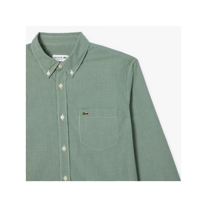Ανδρικά Πουκάμισα CH5621 Πράσινο Βαμβάκι Lacoste - GLAMI.gr