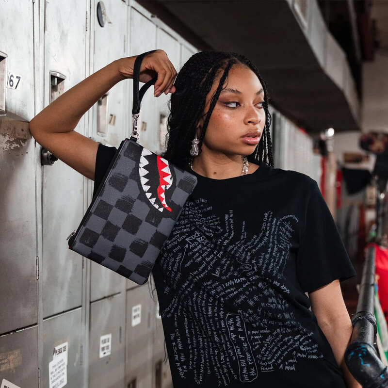 Sprayground Sharks In Paris Paint Grey Cross Over - GLAMI.gr