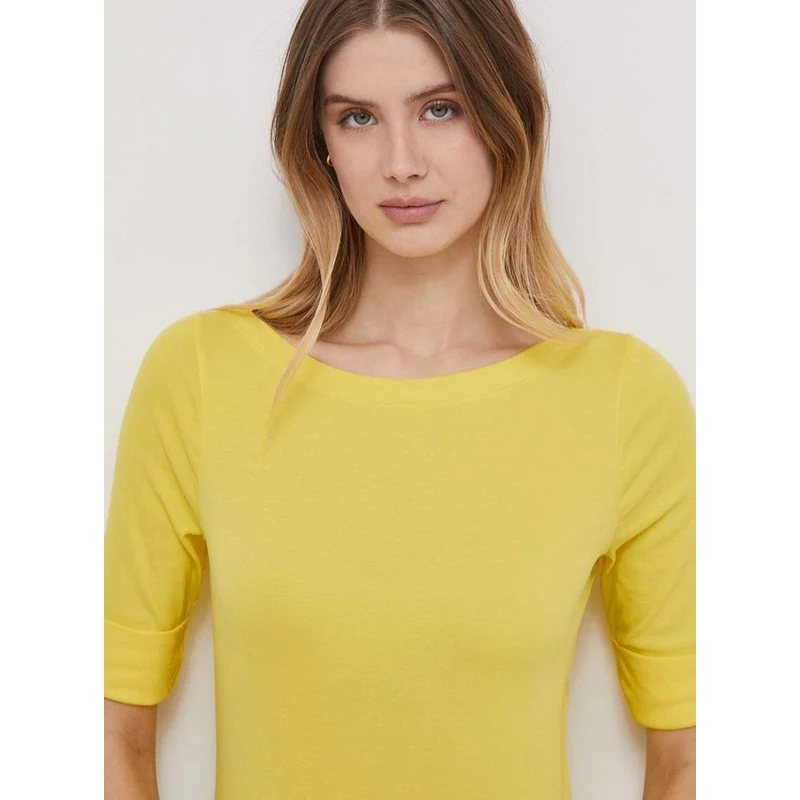 Μπλουζάκι Lauren Ralph Lauren χρώμα: κίτρινο - GLAMI.gr