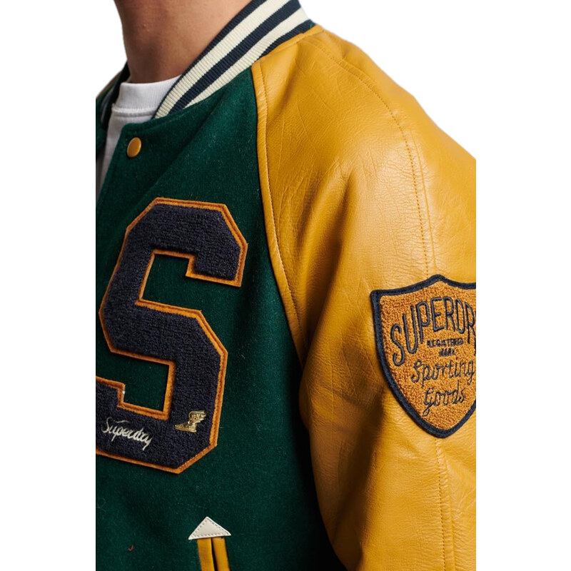 SUPERDRY COLLEGE VARSITY PATCHED BOMBER ΜΠΟΥΦΑΝ ΑΝΔΡIKO M5011729A-27E ...