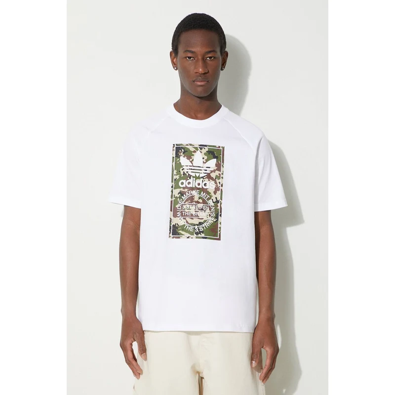 Βαμβακερό μπλουζάκι adidas Originals ανδρικά, χρώμα άσπρο IS0246 - GLAMI.gr