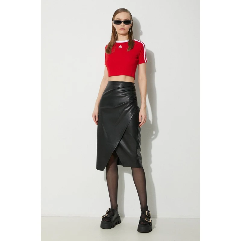 Μπλουζάκι adidas Originals 3 Stripes Baby Tee χρώμα: κόκκινο, IP0665 ...