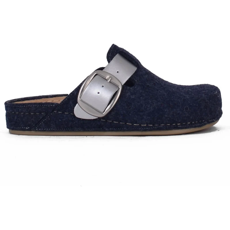 My way shoes Μπλε ανατομική γυναικεία παντόφλα με λουράκι - GLAMI.gr