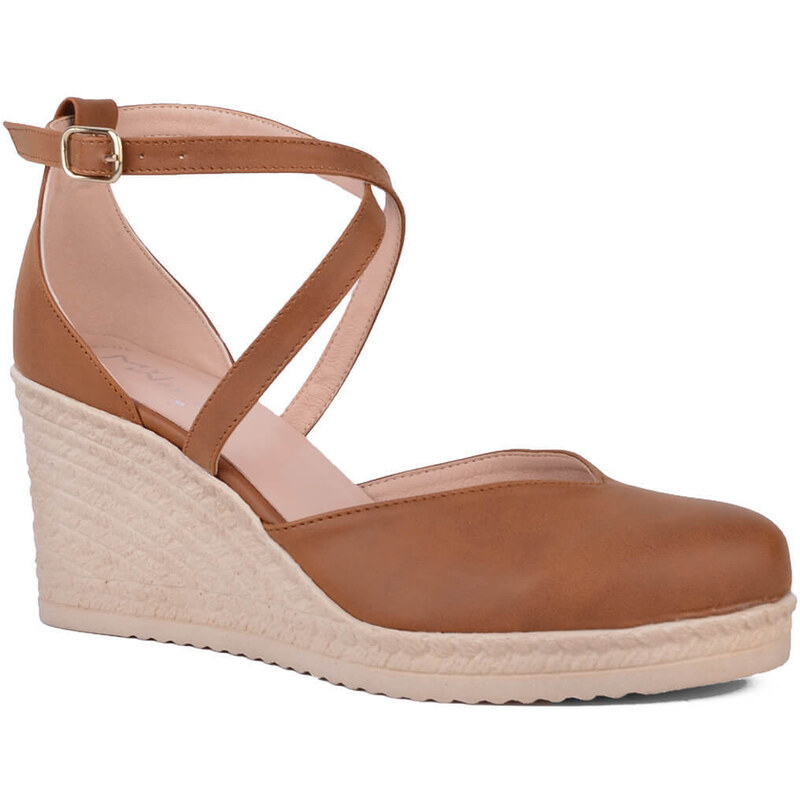 My way shoes Ταμπά γυναικεία πλατφόρμα με χιαστί λουράκια - GLAMI.gr