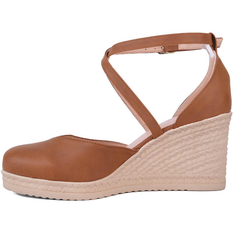 My way shoes Ταμπά γυναικεία πλατφόρμα με χιαστί λουράκια - GLAMI.gr