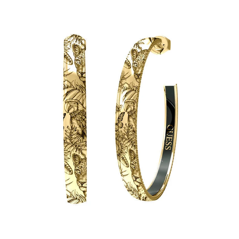 GUESS STEEL MOMPRACEM JUBE04123JWYGBKT/U Χρυσά Σκουλαρίκια Κρίκοι Με ...