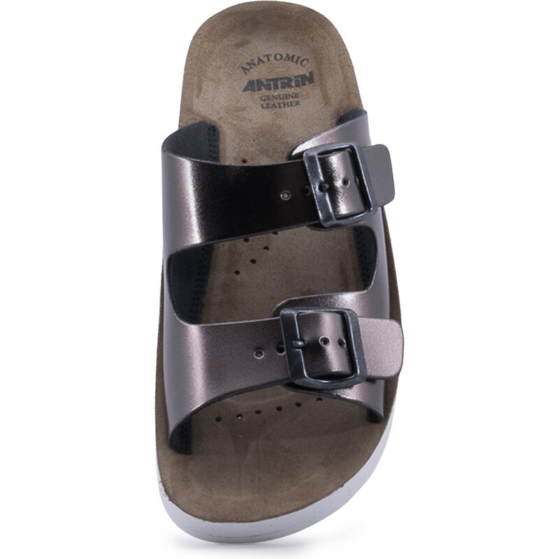 400BE Antrin Γυναικείες Καλοκαιρινές Παντόφλες ΓΚΡΙ - GLAMI.gr