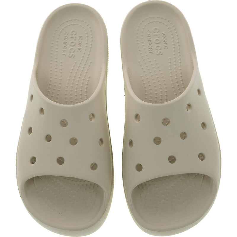 CROCS CLASSIC SLIDES ΜΕ ΠΛΑΤΦΟΡΜΑ WHITE ΜΠΕΖ 208180-2Y2 BEIGE - GLAMI.gr